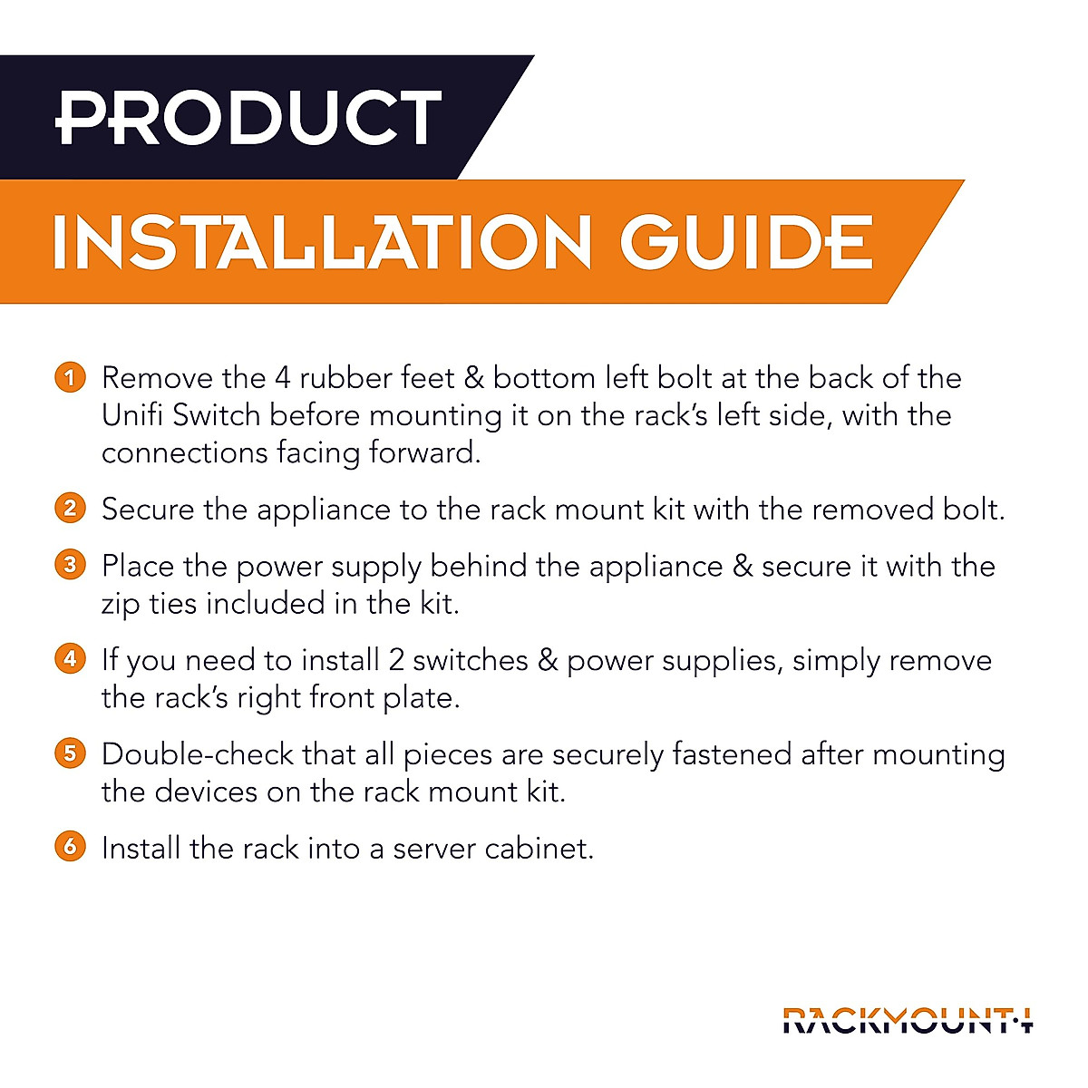 R RACKMOUNT·IT | RM-UB-T1 | Rack Mounting Kit for Ubiquiti UniFi Switch 8 & 8-60W