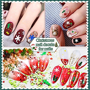 Christmas Glitter, 100g Cosmetic Craft Holographic Glitter for Epoxy Resin, Laser Snowflake Christmas Tree Flakes for Nails, Face, Make Up, Body, Tumblers, Chunky Glitter Festival Decor（SD-07）