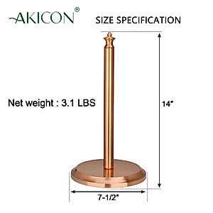 Paper Towel Holder Stand for Kitchen Countertop & Dining Room Table (Copper, Classical)
