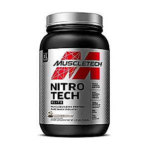 Whey Protein Isolate | MuscleTech Nitro-Tech Elite Isolate | Whey Isolate Protein Powder for Muscle Gain | Protein Shakes for Men & Women | Muscle Builder | Cookies and Cream, 2.2 lbs (23 Servings)