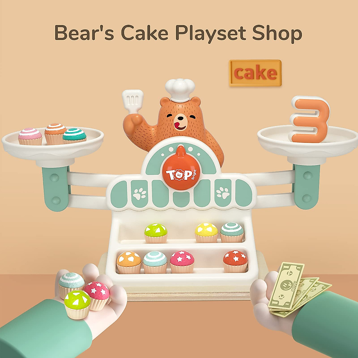 TOP BRIGHT Balance Math Game for Kids - STEM Toys for 3 Year Old Girls Boys Gifts, Balance Counting Toys Educational Kindergarten Preschool Learning Toys for Age 3 4 5