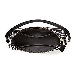 Kate Spade New York New Nylon Watch Hill Stripe Small Shoulder Bag Black/Clotted Cream One Size