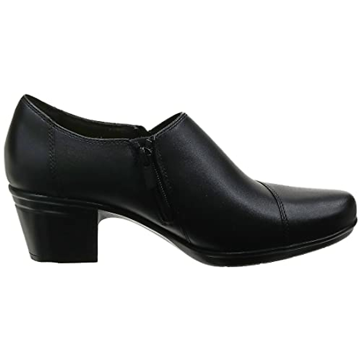 Clarks womens Emslie Warren Slip On Loafer, Black Leather, 7.5 Wide US