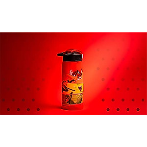 Zak Designs Miraculous Ladybug Water Bottle For School or Travel, 25 oz Durable Plastic Water Bottle With Straw, Handle, and Leak-Proof, Pop-Up Spout Cover