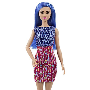 Barbie Careers Fashion Doll & Accessory, Scientist with Blue Hair Wearing Lab Coat & Flats with Microscope