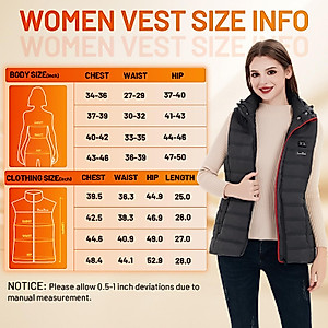 RenRon Heated Vest Women With Hood - 7.4V 16000mAh Battery Pack,Detachable Heated Hood, Slim Fit Womens Heated Vest