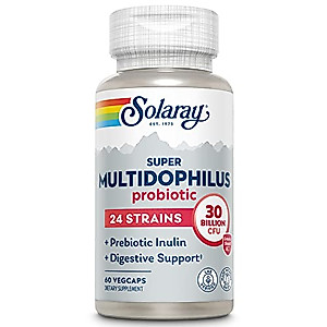 SOLARAY Super Multidophilus 24 Strain Probiotic | 30 Billion CFU | Healthy Gut Support | 30 Serv | 60 Enteric VegCaps