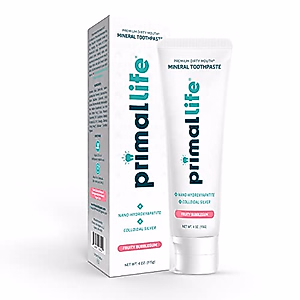 Primal Life Organics - Dirty Mouth Natural Alkalizing Toothpaste, Hydroxyapatite, Flavored Essential Oils, Natural Kaolin, Bentonite Clay, Colloidal Silver, Organic, Vegan (Bubblegum Flavor, 4oz)