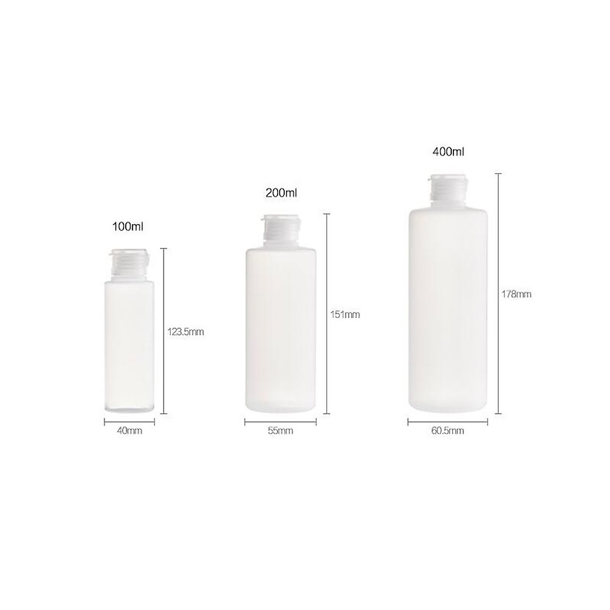 UPSTORE 2PCS Empty Refillable Plastic Clear Soft Tube Squeeze Bottle Jars With Flip Cover Cosmetic Makeup Packing Storage Holder Containers for Toner Lotion Shower Gel Cleaser Shampoo (200ml/6.8oz)