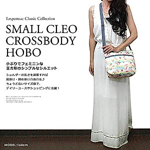 LeSportsac Plumeria Rainbow HAWAII EXCLUSIVE Small Cleo Crossbody Handbag, Style 7562/Color K879, Tropical Hawaiian Plumeria Flowers, Pastel Watercolors, ‘Hawaii’ on Pattern