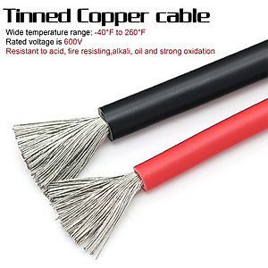 Taigoehua (11FT 10AWG) 10 Gauge Wire Tinned Copper Tray Cable - Connect Charge Controller and Battery