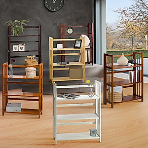 Casual Home 3-Shelf Folding Stackable Bookcase (27.5" Wide)-Mahagony