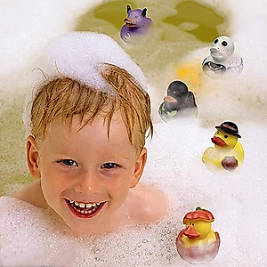 QINGQIU 24 Pack Halloween Rubber Ducks Jeep Bath Toys for Kids Toddlers Halloween Toys Halloween Party Favors Halloween Treat Bags Gifts