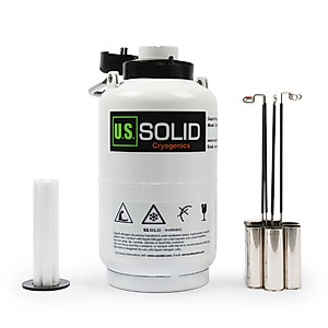 U.S.SOLID 3L Liquid Nitrogen Container LN2 Tank Cryogenic Dewar Semen Flask with Straps 6 Canisters Carry Bag