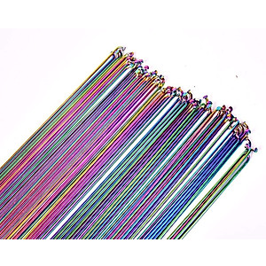 JINYAWEI Spokes Nipples Bicycle Spoke Wire Vacuum Plating Rainbow Spokes 26 27.5 29 Inch Spoke Spoke Cap Mountain/Road Bike 304 Stainless Steel 14G Cycling Spokes (Color : 291MM X 10pcs)
