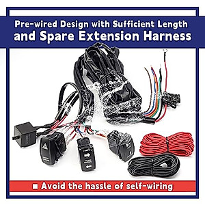 Pre-wired ATV UTV Turn Signal Kit, Universal Dirt Bike Street Legal Kit with Horn Reverse Hazard Turn Light Rocker Switch & Flasher Relay Fuse, Side by Side Blinker Kit for Polaris Can-Am Golf Cart