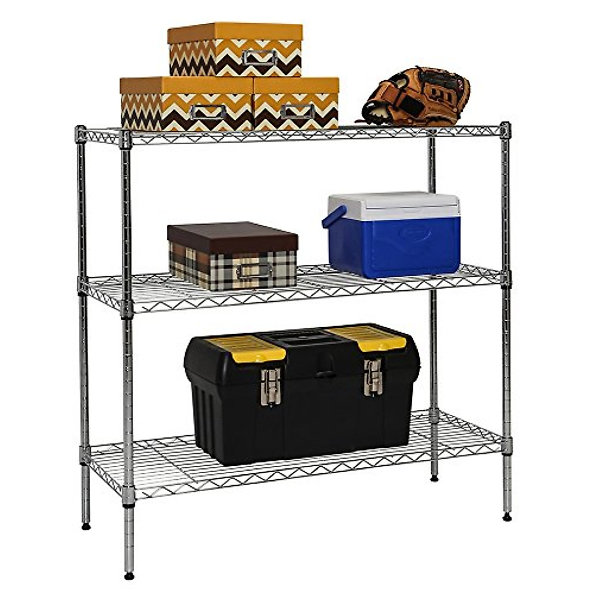 Apollo Hardware Chrome 3-Shelf Wire Shelving with Wheels 14"x36"x36"