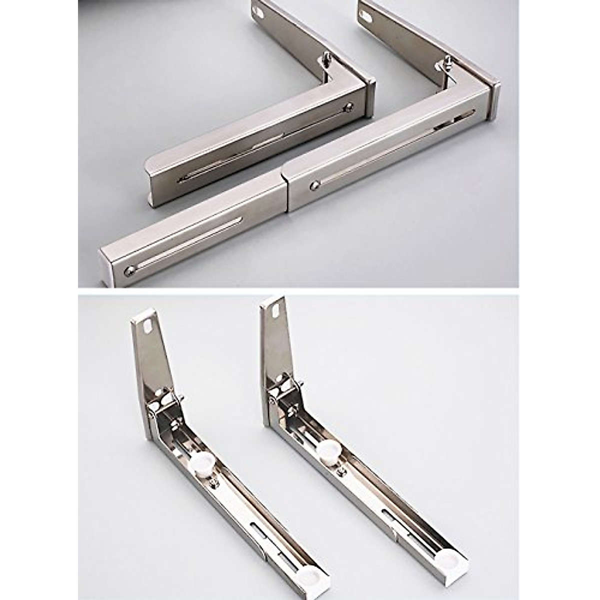 18/8 Stainless Steel Stretch Shelf Rack Wall Mount Kitchen Microwave Oven Stand Bracket Foldable Shelf Rack Oven Wall Mount Bracket Load 180 lb