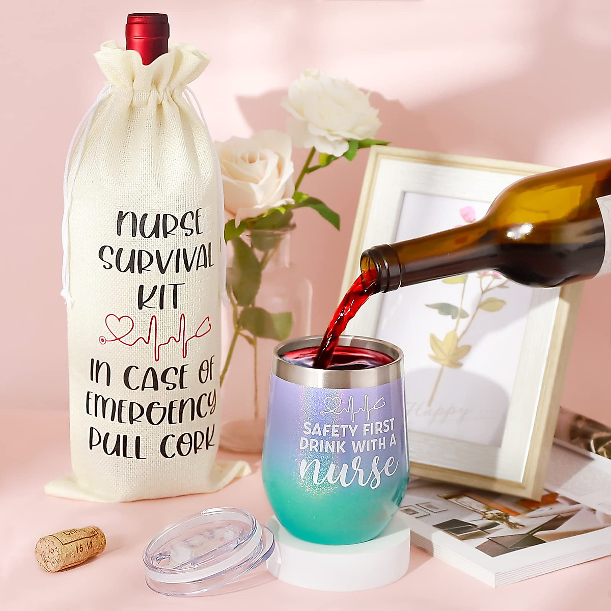 Nurse Gifts for Women,Nurse Appreciation Week Gifts,Nurse Graduation,Birthday,Nurse Christmas Gifts,Nursing Gifts for New Nurses,Nurse Practitioner LPN/RN Gifts,12 oz Tumbler Set for Nurses