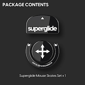 Superglide Glass Mouse Skates - Super Smooth Glide, Polished Round Edge, Super Fast Gaming Mouse Feet with Durable Sole for Logitech G Pro X Superlight1 (Type-S, Black)
