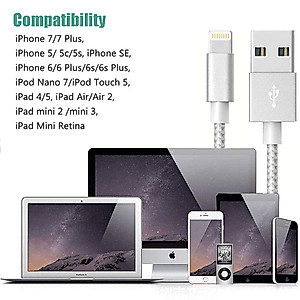 Lightning cable apple mfi certified iphone charger 6ft 3pack iphone 11 pro Xs XR X 8 7 6s 6 plus max ipad cord fast usb accessories chargers