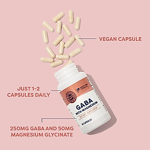 Vimergy GABA with Magnesium, 60 Servings – Natural Calm & Relaxation Support Capsules – Supports Stress Response & Brain Health - Non-GMO, Gluten-Free, Kosher, Soy-Free, Vegan, Paleo Friendly