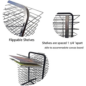 Drying Rack, Back-to-Back Double-Sided Mobile Art Drying Rack with Wire Shelves for Works of Art, Black Powder Coated Finish，Ideal for Schools and Art Clubs (Size : 50-Layer)