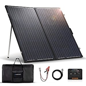 ATEM POWER 200W Monocrystalline Solar Panel,Portable Solar Suitcase Foldable Lightweight Without Glass, 20A MPPT Controller with USB Output, Built-in Kickstand for 12V Batteries RV Camping Power
