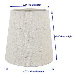 Meriville Chandelier Lamp Shades, 3.5-inch by 4.5-inch by 4.5-inch, Clip-on (Set of 2, Natural)