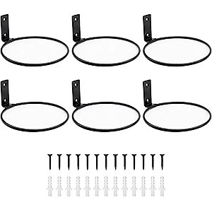 6 Pack 8 Inch Wall Flower Pot Holder Ring Plant Hanger, Metal Planter Hooks Wall Mounted Bracket Heavy Duty for Outdoor Indoor