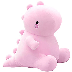 YUESUO Cute Stuffed Dinosaur Toy Plush Doll Soft Stuffed Animals Dino Plushie Soft Birthday Gifts for Kids Girls Boys Pink 11.8 inch