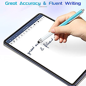 CFDXK Stylus Pens for Touch Screens，3-Pack Capacitive Stylus Compatible for iPad iPhone Tablets Samsung Galaxy with 12 Extra Replaceable Tips (Pink, Blue, Purple)