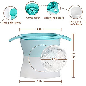 Whiskey Rocks Glass, Set of 6 (2 Crystal Bourbon Glasses, 2 Stainless Steel Ice Balls, 2 Round Ice Ball Molds) - 9 Oz Old Fashioned Glasses for Rum Cognac Vodka Liquor Scotch Cocktail, Gifts for Men