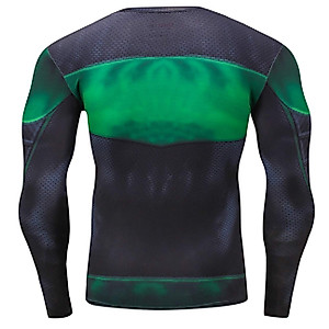 Red Plume Men’s 3D Printed Compression Long Sleeve T Shirts Top Tees (Leopard, XL)