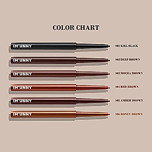 IM UNNY Skinny Fit Slim Eyeliner Pencil S04. Red Brown, All Day Waterproof, Smooth Easy Drawing Long Lasting Gel Soft Touch Vivid Color,1 Count Korean Makeup