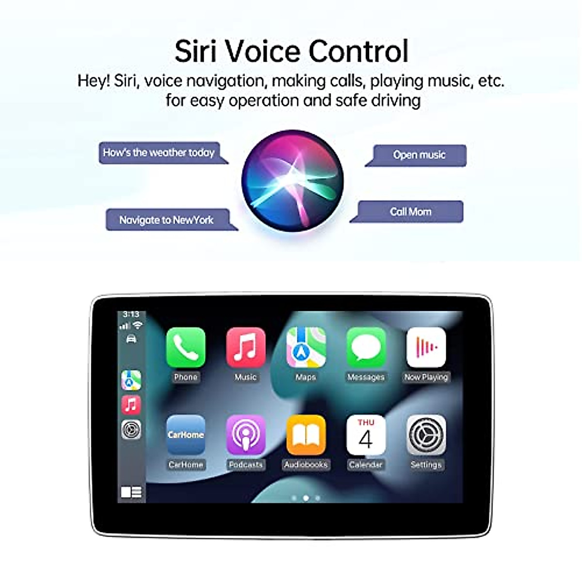 DriveLink Newest Portable Car Play Screen with Wireless Apple Carplay, Android Auto, AirPlay, AutoLink - 2023 Dash Mount Smart 7 Inch Display with Navigation, Bluetooth to Any Car