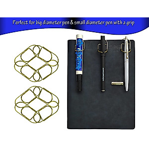 XIWUMOER 10 Pieces Pen Loop Holder,Self Adhesive Pen Holder,Stainless Steel Pen Holder,Pen Clips,Pencil Elastic Loop Designed for Notebooks,Journals,Calendars,Planners,Tablet Case for School, Office