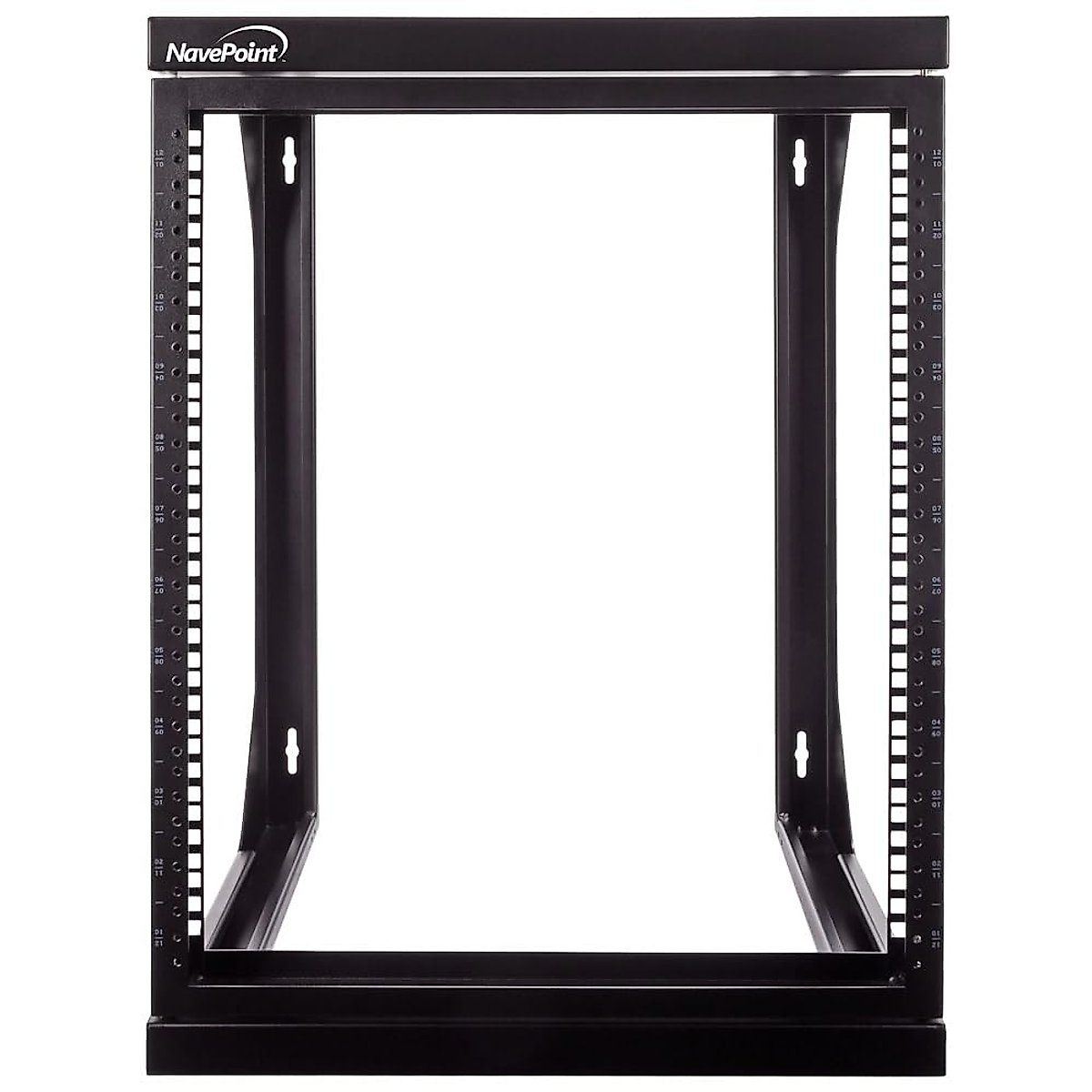 NavePoint 12U Server Rack with Swing Gate - 12U Wall Mount Rack for 19 Inch IT Equipment Open Frame Rack – Network Rack Wall Mount for AV & Server Equipment 18” Deep 12U Rack, Black