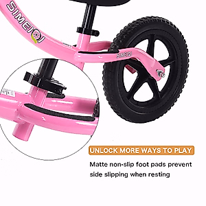 SIMEIQI 12" Balance Bike for Boys Girls 2 3 4 5 Years Old No Pedal Walking Balance Training Sports Bicycle for Kids Toddlers…