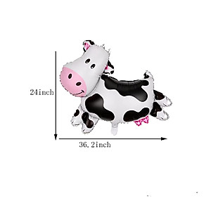 4Pcs Farm Animal Balloons Large Cow Shape Balloons Pig Shape Balloons Farm Foil Mylar Balloons for Birthday Baby Shower Farm Animal Themed Party Decorations Supplies