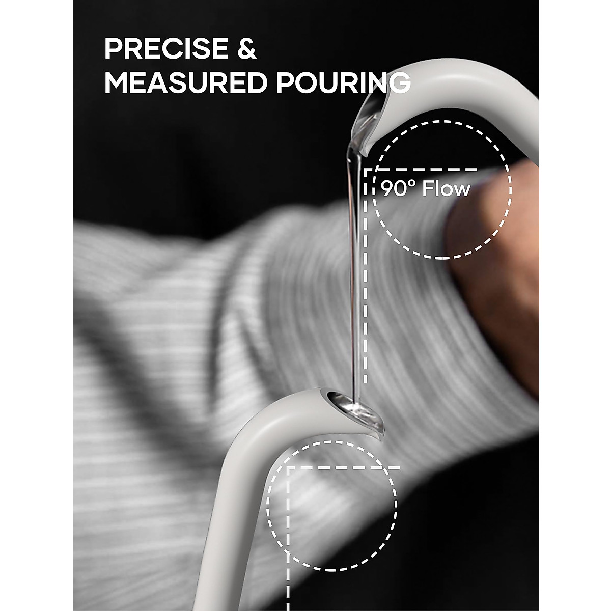 Cocinare Electric Gooseneck Kettle with Temperature Control, Pour Over Coffee & Tea, 1200W for 180-sec Quick Boil Time, Stainless Steel Kettle Water Boiler, 30oz/0.9L (White)