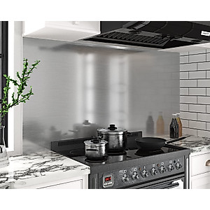 Stainless Steel Contact Paper for Appliances Metal Silver Contact Paper for Dishwasher Fridge Refrigerator Peel and Stick Backsplash Glossy Waterproof Wallpaper for Countertops 24" x 394"