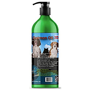 Iceland Pure Unscented Pharmaceutical Grade Salmon Oil - Pure Omega 3, Liquid Food Supplement For Dogs and Cats - BPA-Free Brushed Aluminum Epoxy coated Bottle with Pump 33oz (Pack of 1)