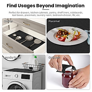 BAGAIL Drawer Liner, 12 in X 20 Ft Non-Adhesive Shelf Liners for Kitchen Cabinets, Thick Strong Grip Liners for Desk, Shelves, Bathroom Drawers, Cabinet Protection - Black