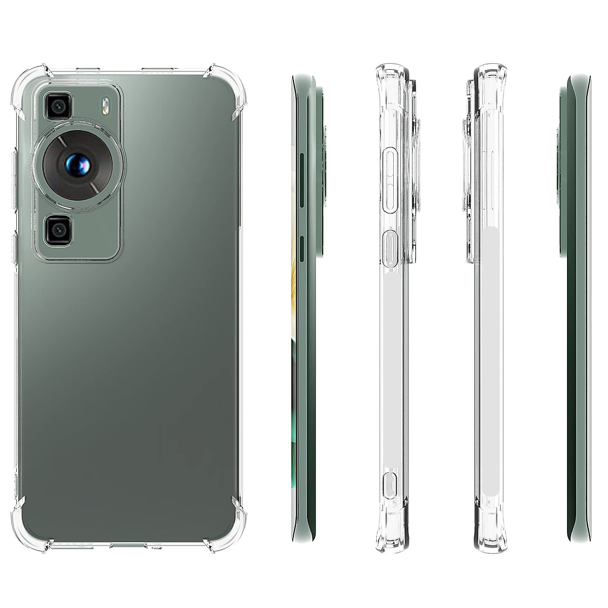 USTIYA Case for Huawei P60 Pro y Huawei P60 Clear TPU Four Corners Protective Cover Transparent Soft