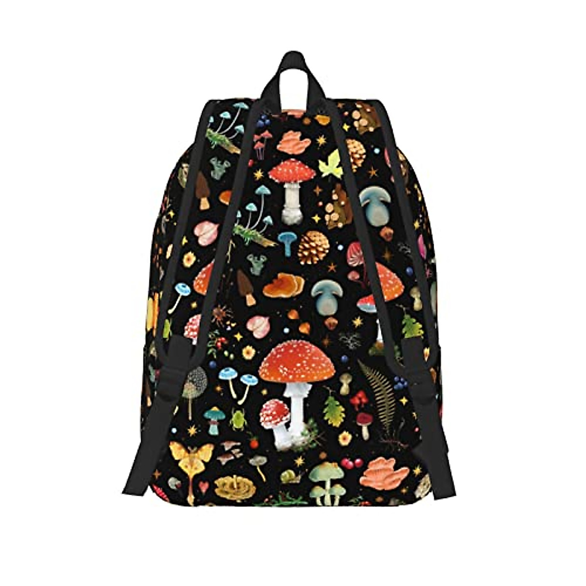 Mushroom Backpack Casual Canvas Backpack Travel Daypack Laptop Bookbag For Boys And Girls With Adjustable Padded Shoulder Straps Day Pack For College Travel Hiking Camping Sports Shoulder Bag