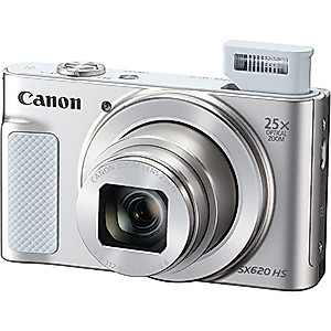 Canon PowerShot SX620 HS Digital Camera (White) (1074C001), 64GB Memory Card, NB13L Battery, Corel Photo Software, Charger, Card Reader, Soft Bag, Flex Tripod + More (Renewed)