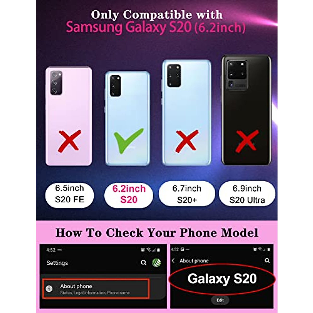 Goocrux for Samsung Galaxy S20 Case Skeleton Skull Women Girls Cute Gothic Phone Cover Cool Horror Unique Design Goth Aesthetic with Slide Camera Cover Funny Spooky Cases for Galaxy S20 5G 6.2''