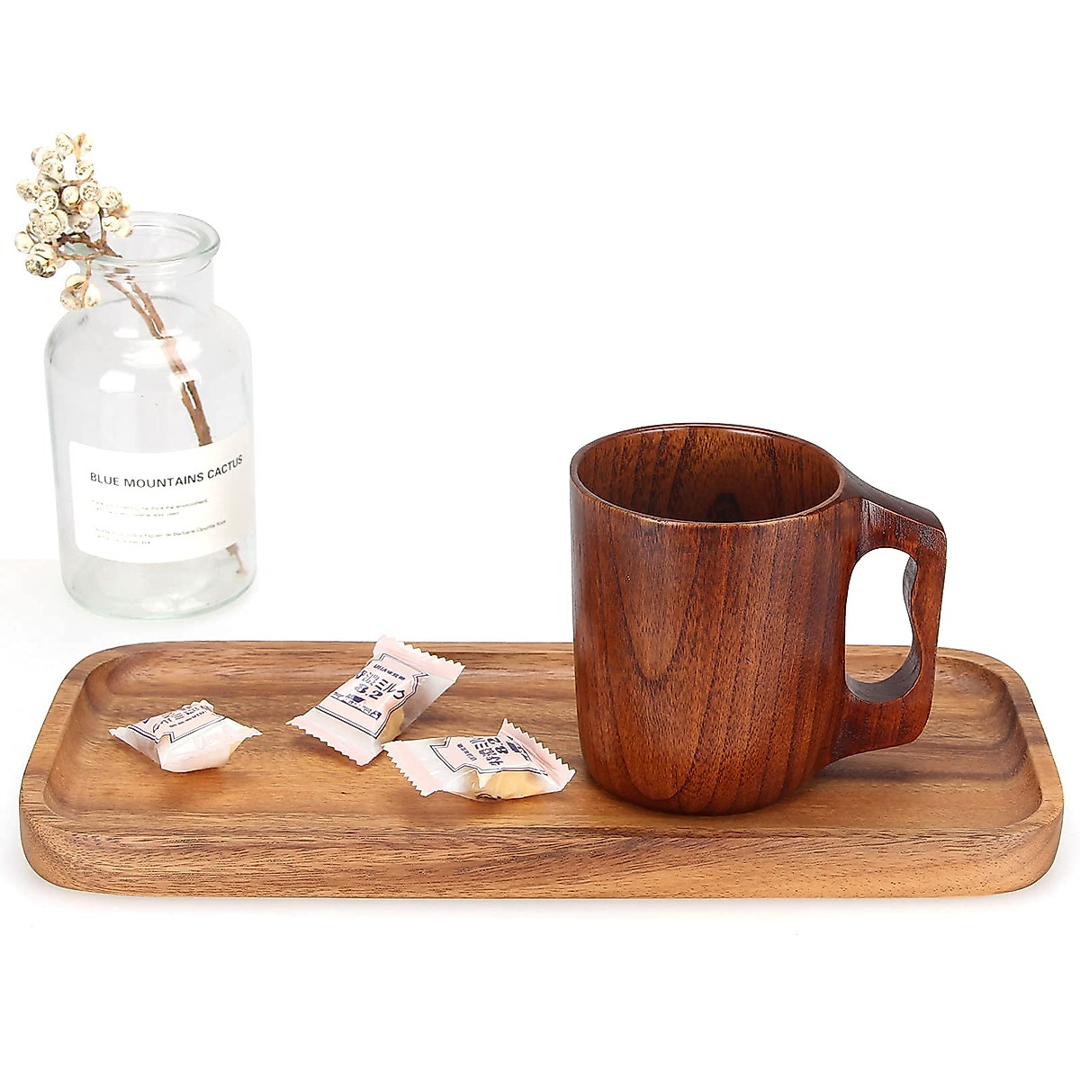 Handmade Wooden Mug for Men Women 12 oz Coffee Mug Man Gift Small Wood Cup Tankard Barrel Mug Wooden Beer Mug Outdoor Tea Drinking Cup Cool Viking Mug Male Coffee Mug