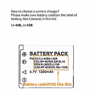 LI-40B USB Charger for Olympus D-720, FE-230, FE-340, FE-280, FE-20, Stylus 710, 790SW, 770SW, 7010, 760, 720SW, VR-320, VR-310, X-935, X-905 Camera and More